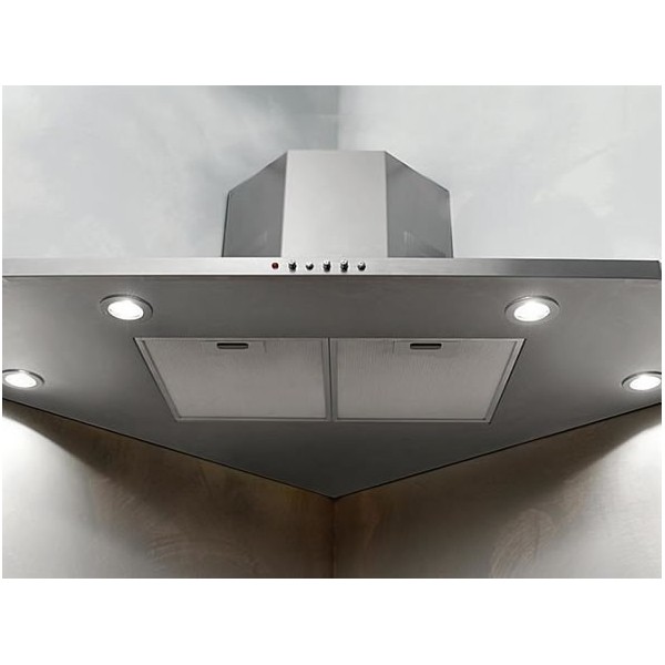 Hota de colt NTAIR KA142 90 x 90 cm, putere de absorbtie 645 mc/h, inox