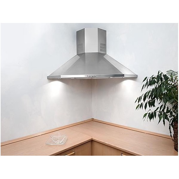 Hota de colt NTAIR KA142 90 x 90 cm, putere de absorbtie 645 mc/h, inox